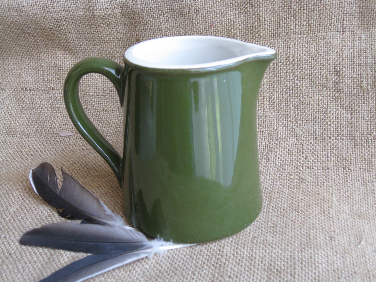 Vintage Hall Green & White Creamer Collectible Restaurant Ware on Luulla